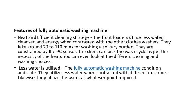 A complete manual for a fully automatic washing machine