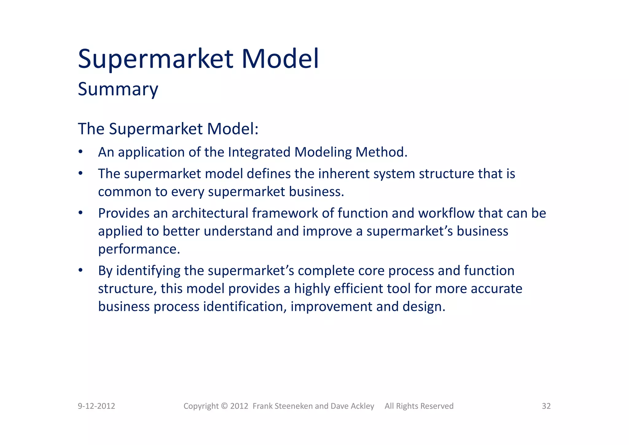 A Complete Model Of The Supermarket Business - Presentation | PDF