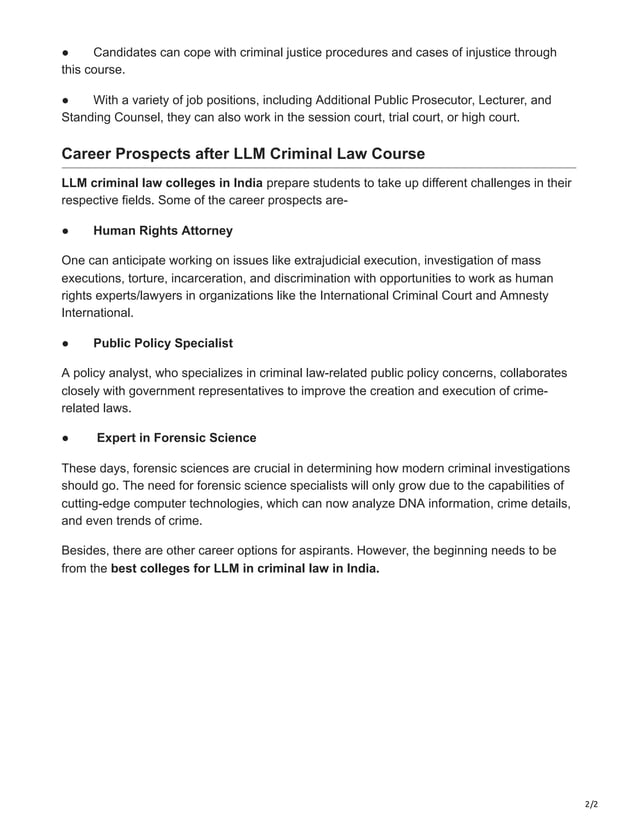 A Complete Overview of LLM Criminal Law | PDF