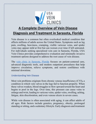 A Complete Overview of Vein Disease Diagnosis and Treatment in Sarasota ...