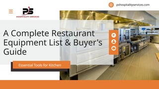 The Ultimate Restaurant Equipment Guide : Your Kitchen Checklist | PPTX