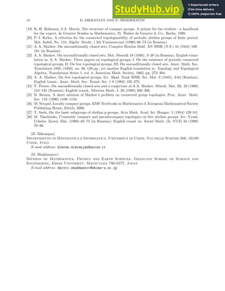 A Complete Solution Of Markov S Problem On Connected Group Topologies | PDF