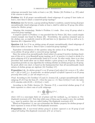 A Complete Solution Of Markov S Problem On Connected Group Topologies | PDF