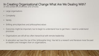 A complex process approach to organisational change | PPTX