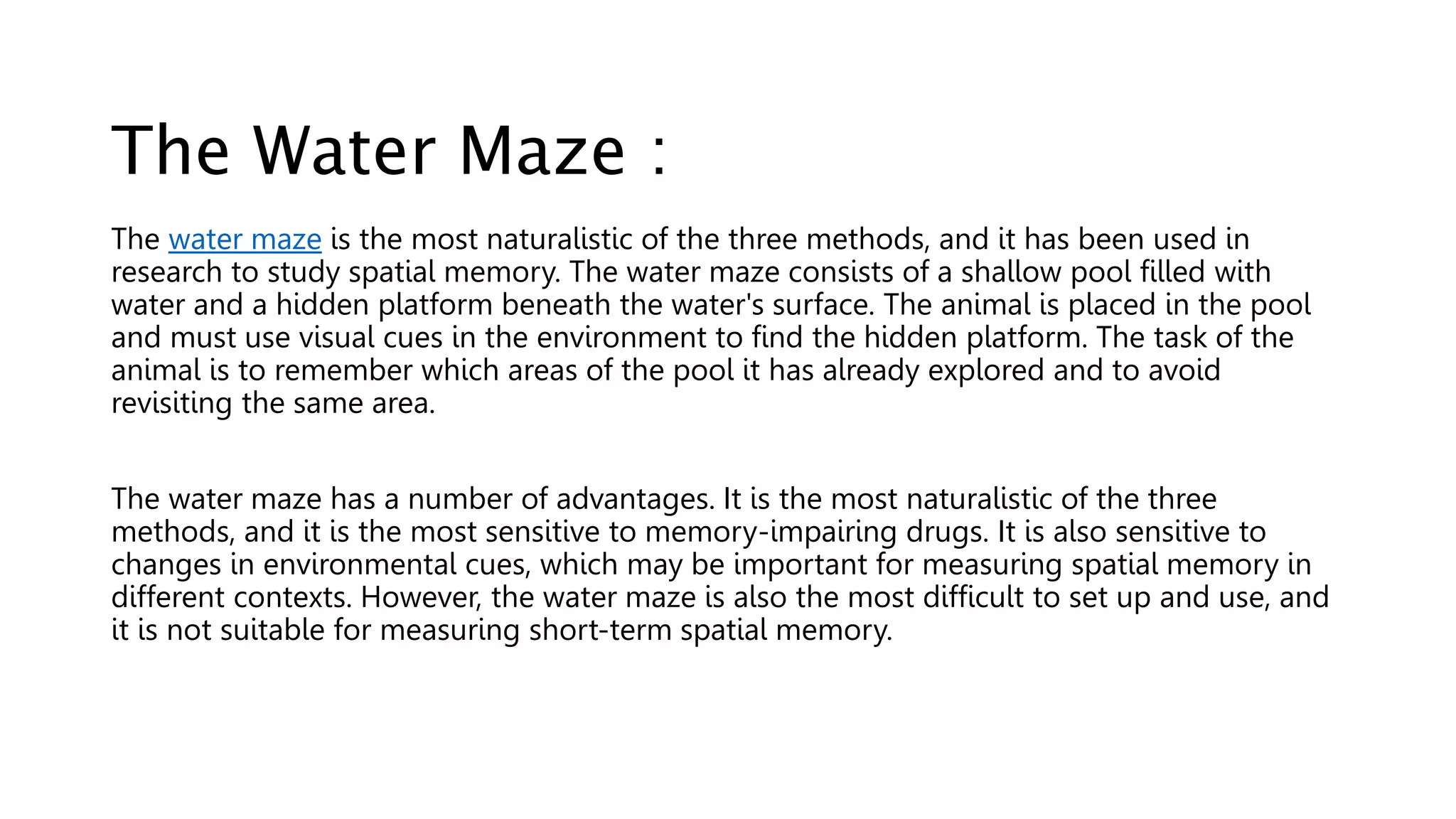 A Comprehensive Comparison of Radial Arm Maze, Y Maze, and Water Maze ...