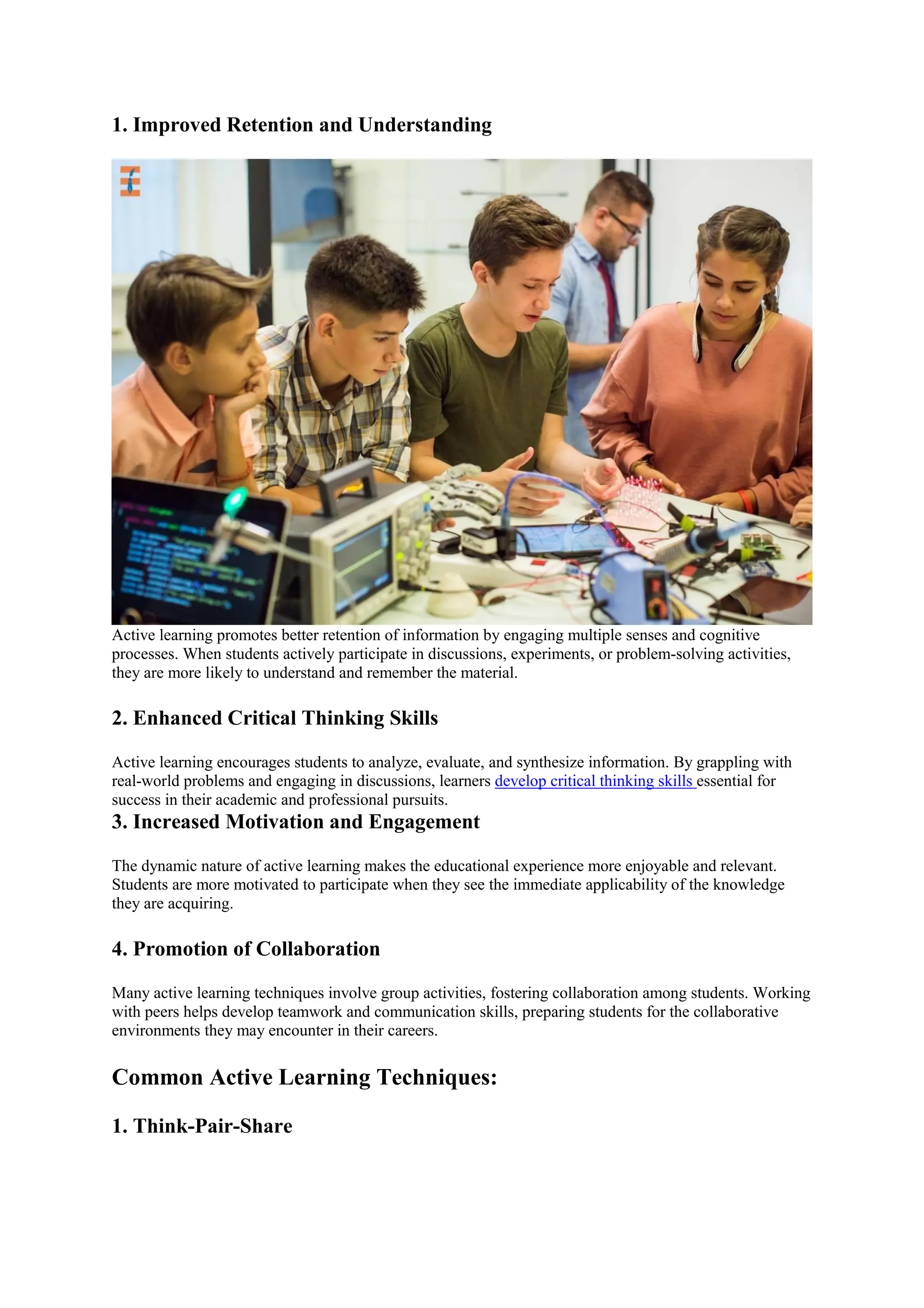 Active Learning Techniques: Overview, Benefits, Implementation And Challenges | Future Education ...