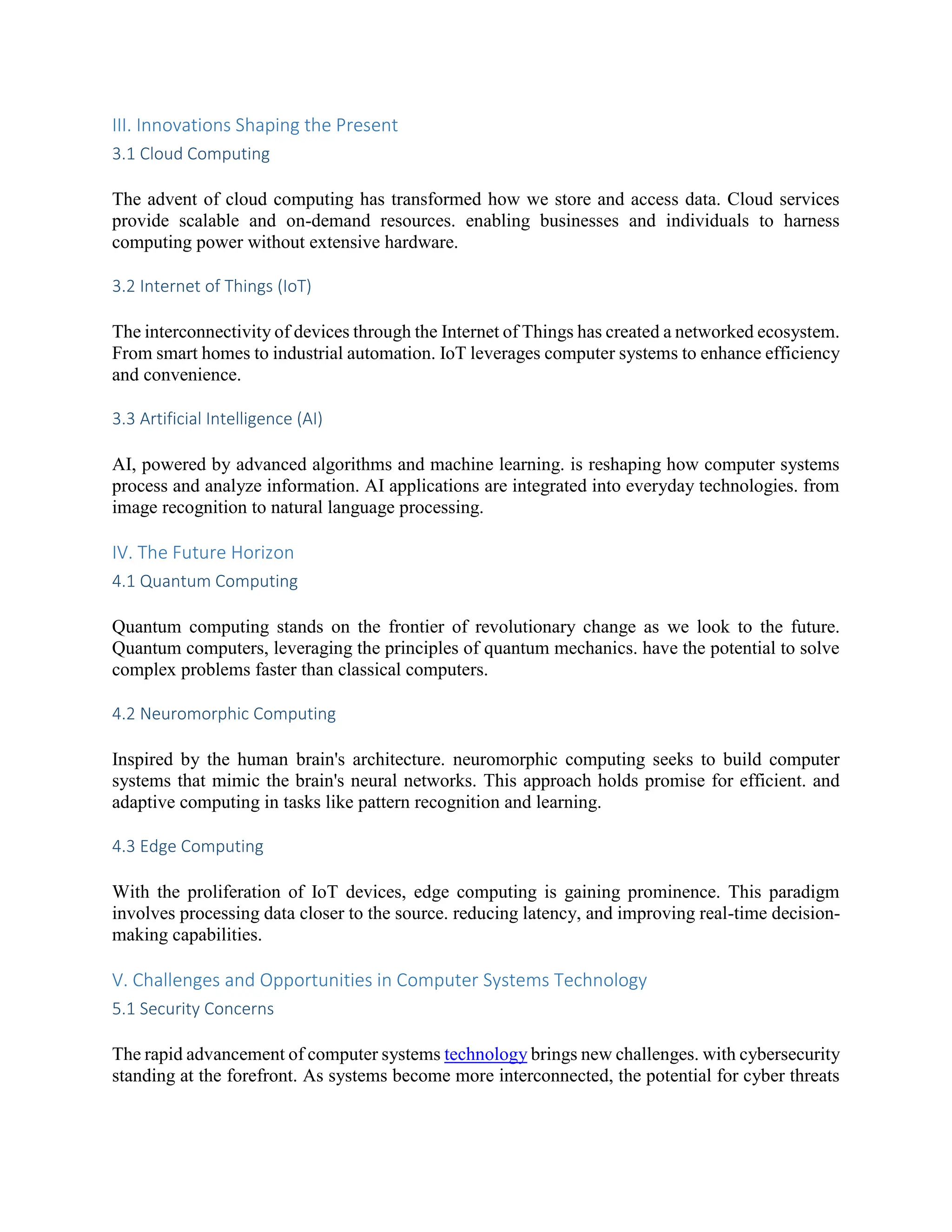 A Comprehensive Exploration of Computer Systems Technology.docx