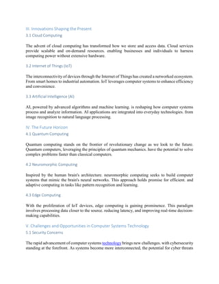 A Comprehensive Exploration of Computer Systems Technology.docx