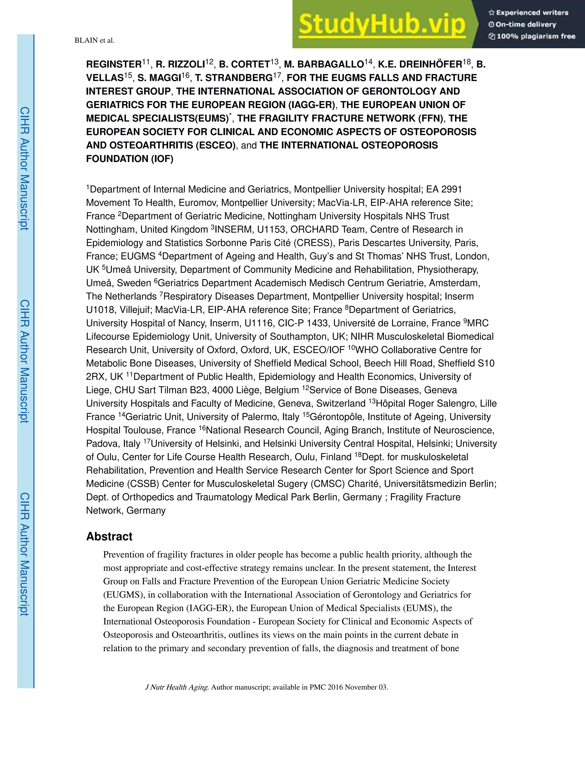 A Comprehensive Fracture Prevention Strategy In Older Adults The ...