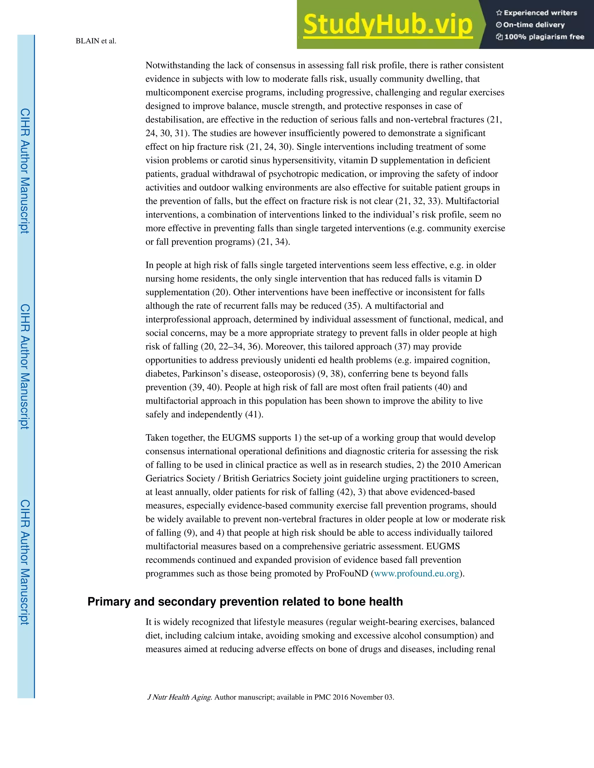A Comprehensive Fracture Prevention Strategy In Older Adults The ...