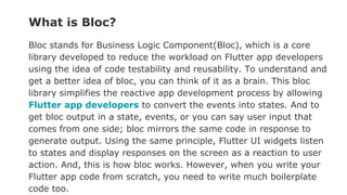 A comprehensive guide for flutter bloc library v1.0.0 | PPT