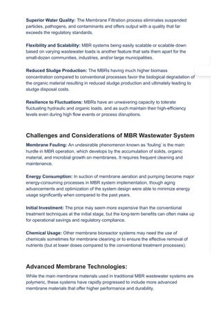 A Comprehensive Guide for Mastering MBR Wastewater Treatment | PDF