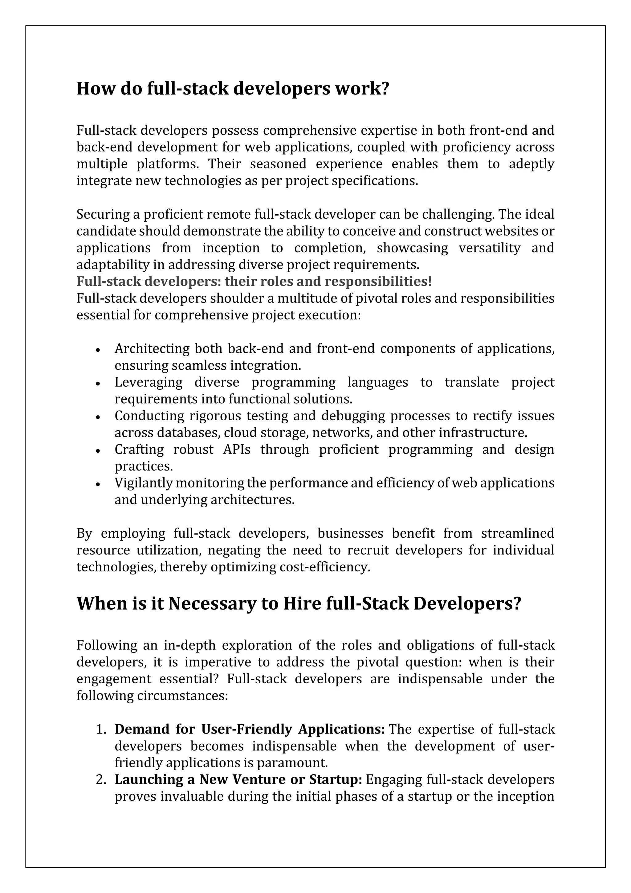 A Comprehensive Guide Hiring Full Stack Developers For Your Businesspdf