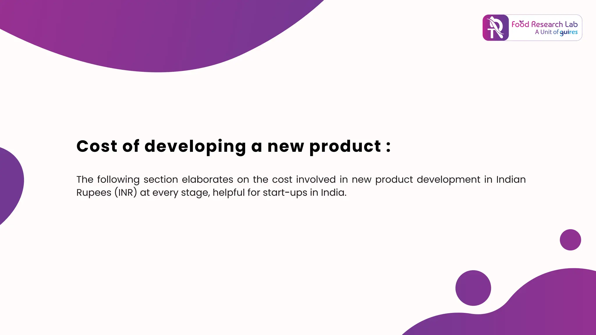 The cost of new product development in Guires FRL | PPT