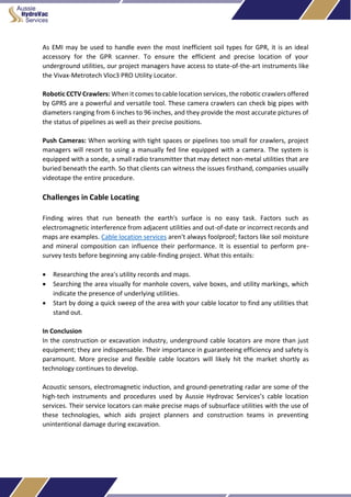A Comprehensive Guide on Cable Location Services Detections Method ...