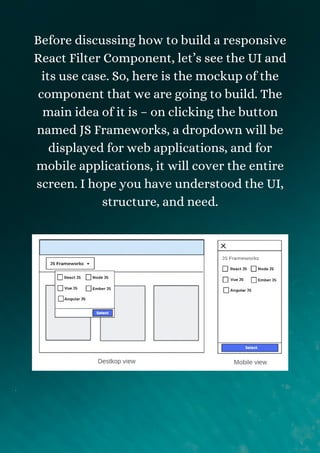 A comprehensive guide on developing responsive and common react filter ...