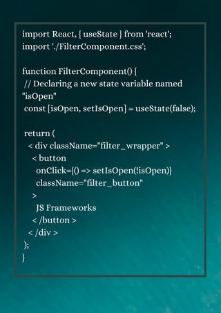 A comprehensive guide on developing responsive and common react filter component | PDF