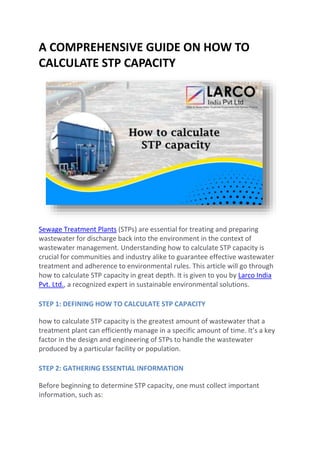 A COMPREHENSIVE GUIDE ON HOW TO CALCULATE STP CAPACITY.docx