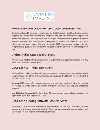 A Comprehensive Guide on How to Use Dental CBCT Scan Viewing Software ...