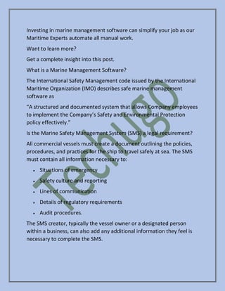 A Comprehensive Guide on Marine Management Software.pdf | Operating ...