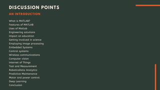 A comprehensive guide on the uses of MATLAB | PPT