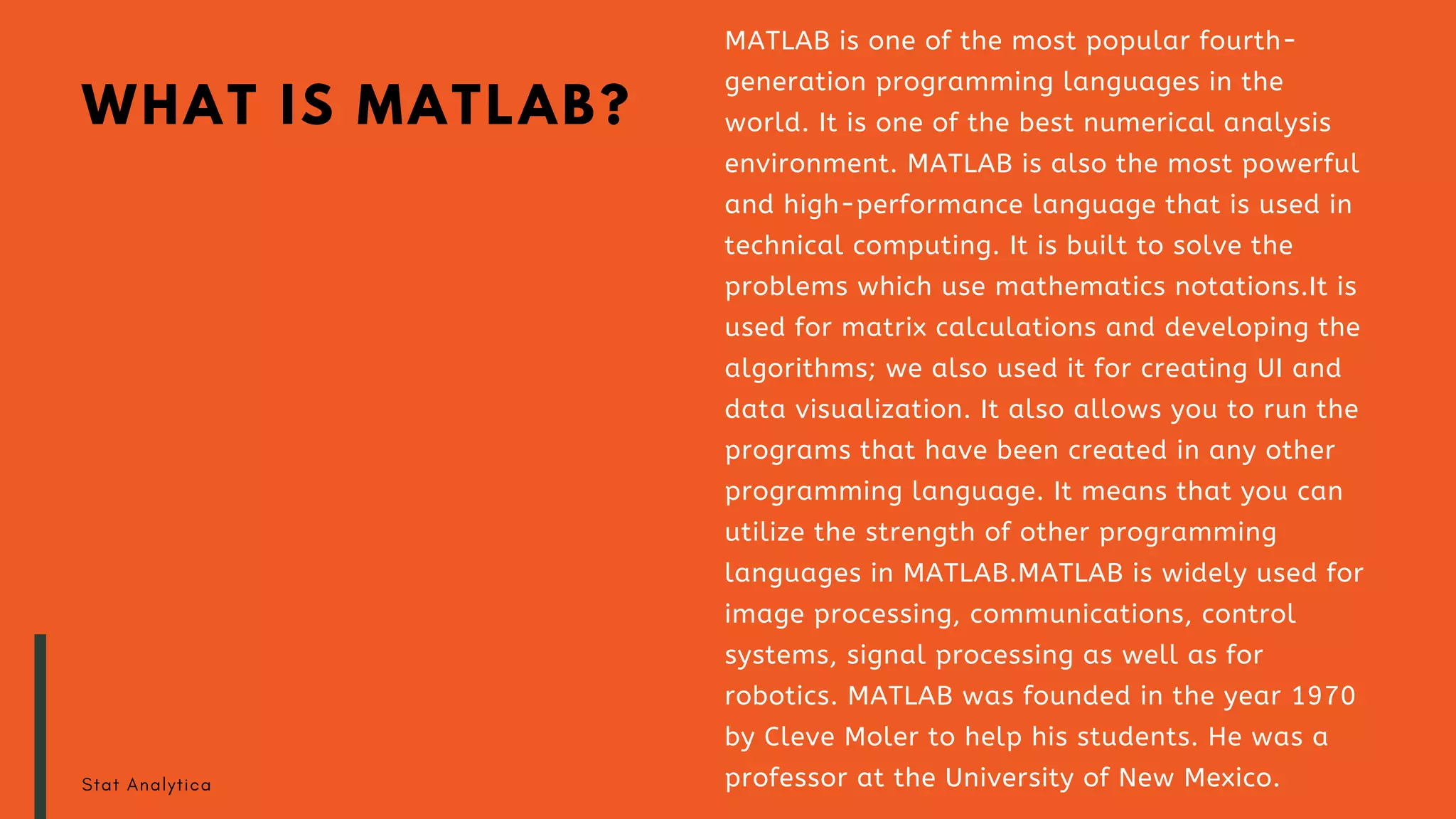 A comprehensive guide on the uses of MATALAB | PPT