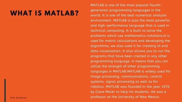 A comprehensive guide on the uses of MATALAB | PPT