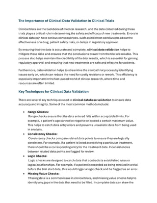A Comprehensive Guide to Clinical Data Validation | PDF
