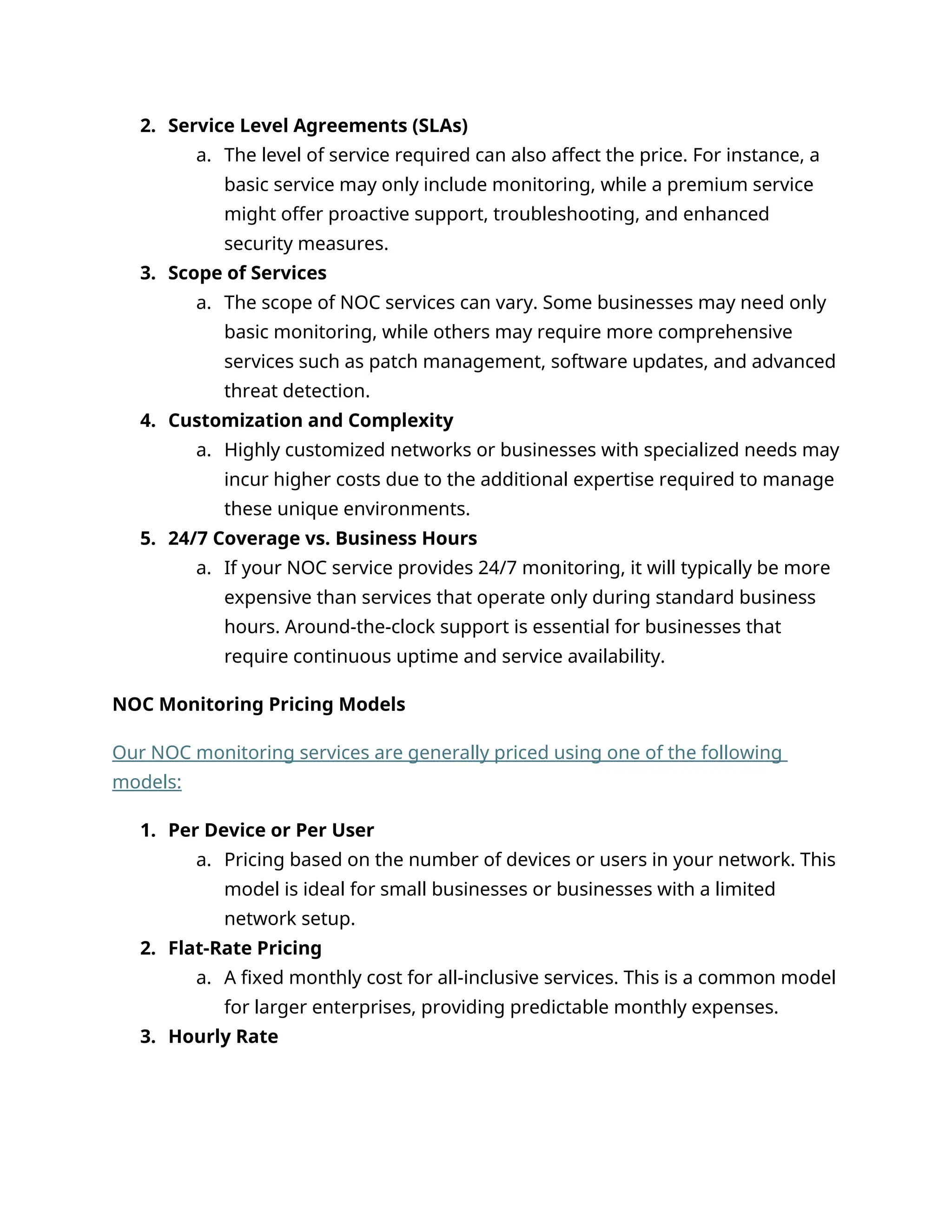 A Comprehensive Guide to Costs and Value with NOC Monitoring Services ...