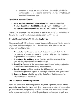 A Comprehensive Guide to Costs and Value with NOC Monitoring Services ...