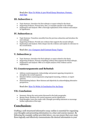 Mastering the Art of Informative Essay Outlines: A Step-by-Step Example ...