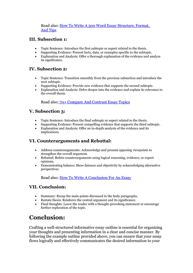 Mastering the Art of Informative Essay Outlines: A Step-by-Step Example ...