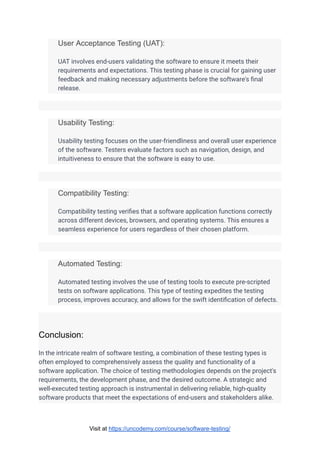 A Comprehensive Guide to Different Types of Software Testing - Uncodemy.pdf