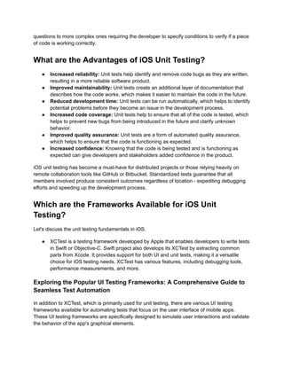 A Comprehensive Guide to Efficiently Writing and Implementing iOS Unit ...