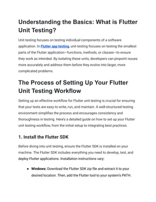 A Comprehensive Guide to Essential Workflows for Improving Flutter Unit ...