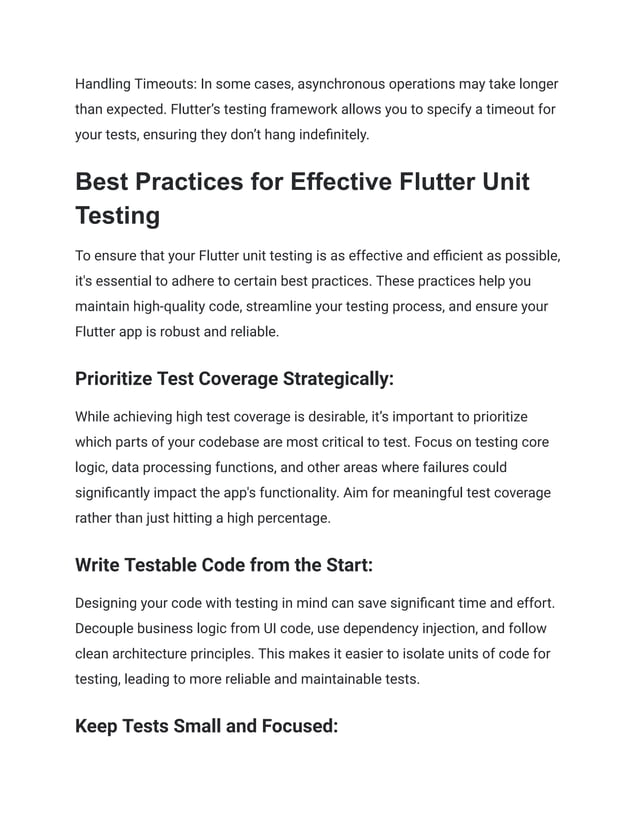 A Comprehensive Guide to Essential Workflows for Improving Flutter Unit ...