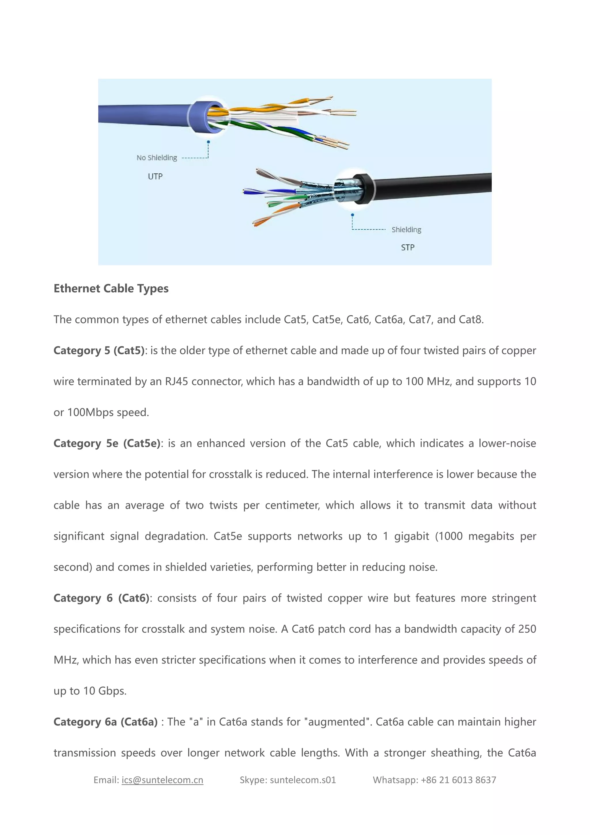 A Comprehensive Guide to Ethernet Cable | PDF