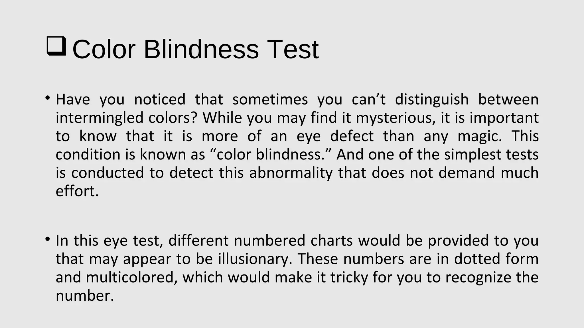 A Comprehensive Guide to Eye Tests Conducted During an Eye | PPT | Eye ...