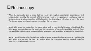 A Comprehensive Guide to Eye Tests Conducted During an Eye | PPT | Eye ...