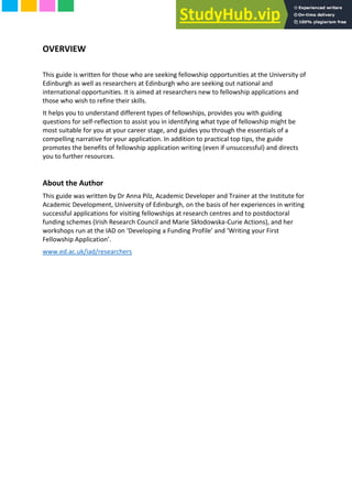 A Comprehensive Guide To Fellowship Applications | PDF