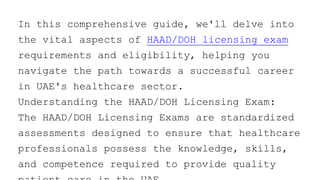 _A Comprehensive Guide to HAADDOH Licensing Exam Requirements and ...