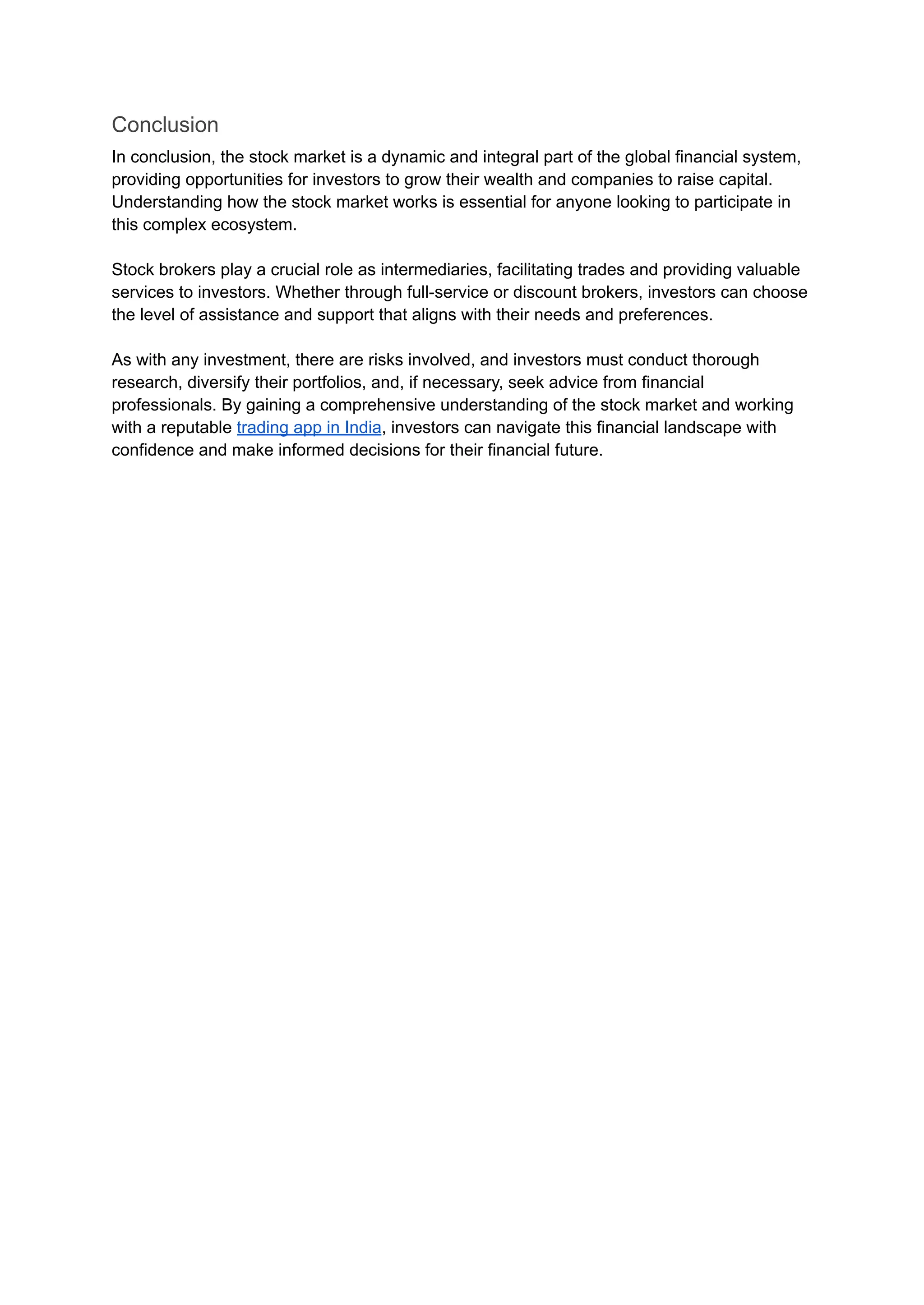 A Comprehensive Guide to How It Works and the Role of Stock Brokers | PDF