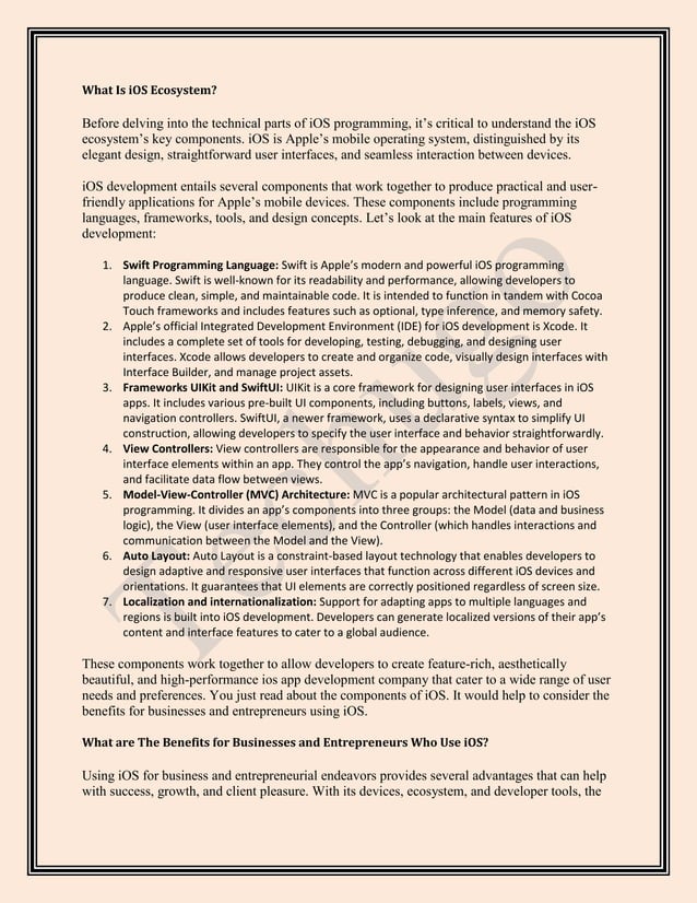 A Comprehensive Guide to iOS Development-Creating Outstanding Apps for ...