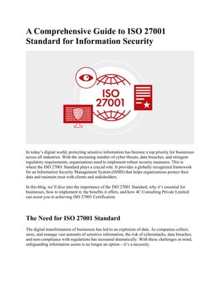A Comprehensive Guide to ISO 27001 Standard for Information Security | DOCX | Information and ...