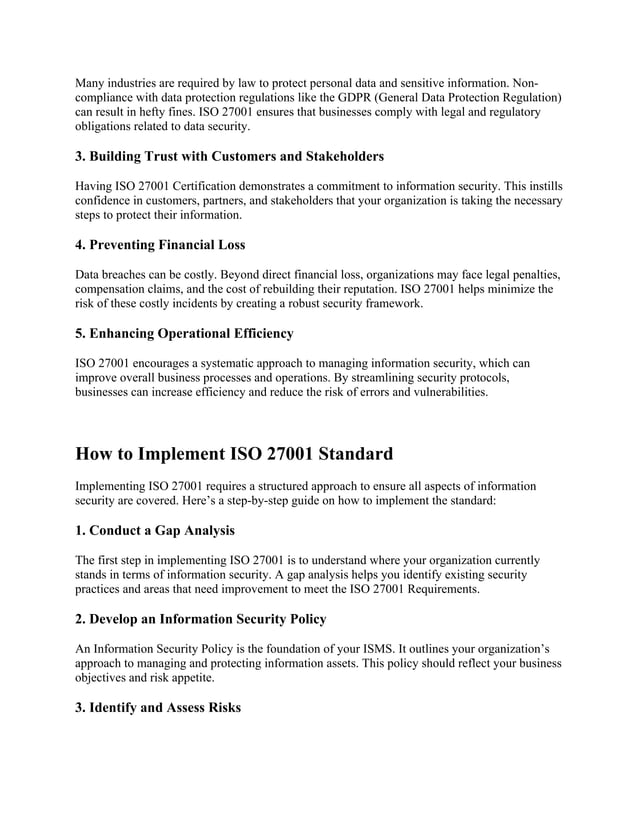 A Comprehensive Guide to ISO 27001 Standard for Information Security | PDF