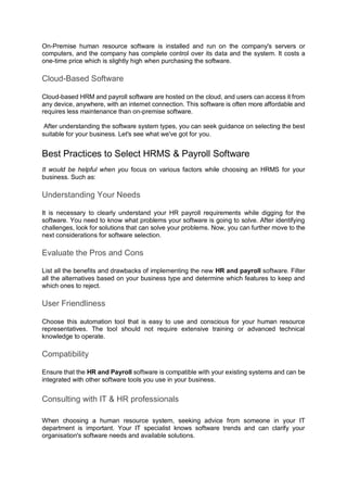 Know About HR and Payroll Software with Simple Procedure | PDF