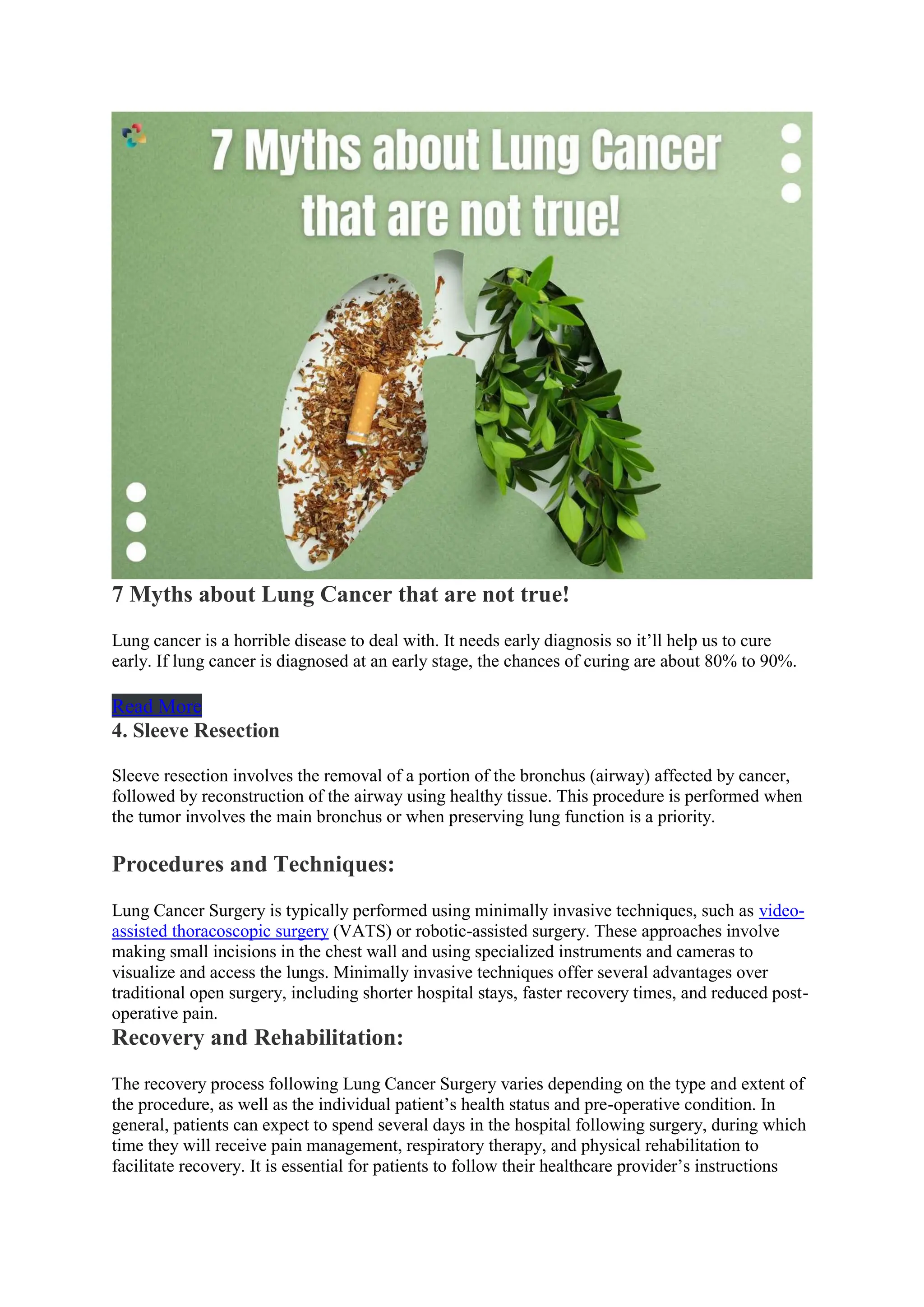 Lung Cancer Surgery: Types, Procedures, and Recovery | The Lifesciences ...