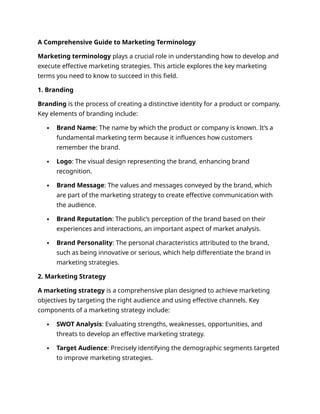 A Comprehensive Guide to Marketing Terminology.docx | Email | Internet