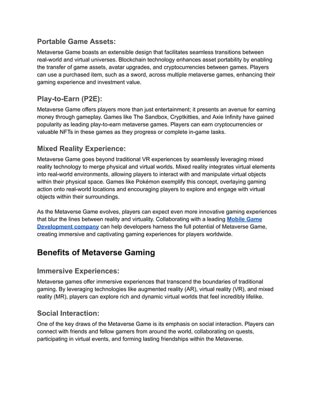 A Comprehensive Guide to Metaverse Game Development | PDF A Comprehensive Guide to Metaverse Game Development | PDF