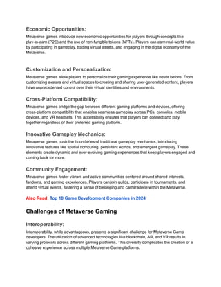 A Comprehensive Guide to Metaverse Game Development | PDF